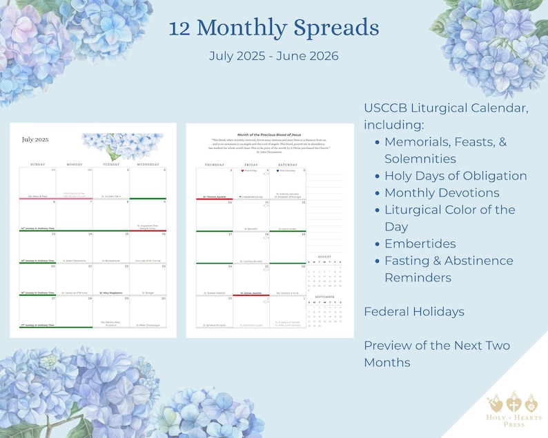 Catholic Homeschool Planner 2025–2026 | Printable PDF | Liturgical ...