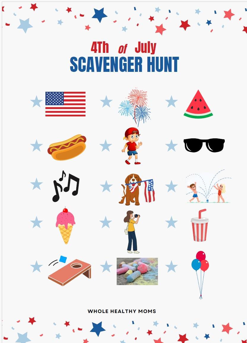 Fourth of July Scavenger Hunt Printable – Fun Outdoor Party Game for ...