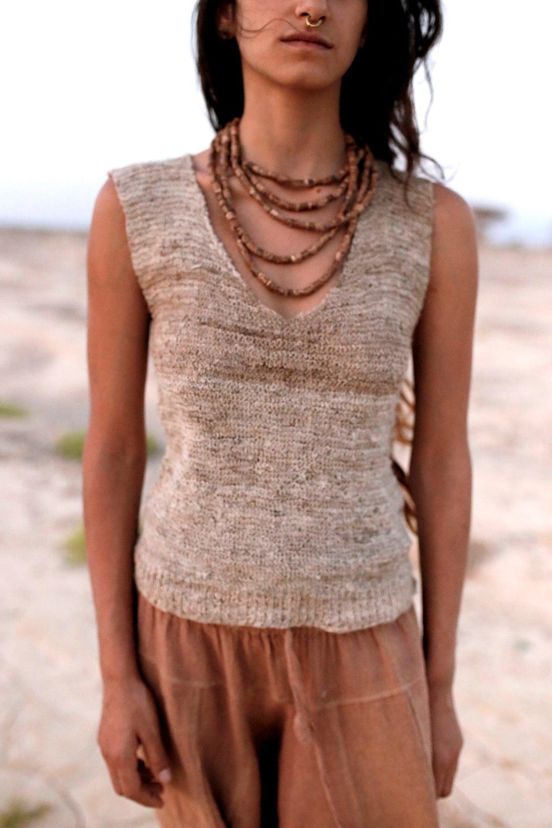 Nettle Yarn Knitted Top - Etsy