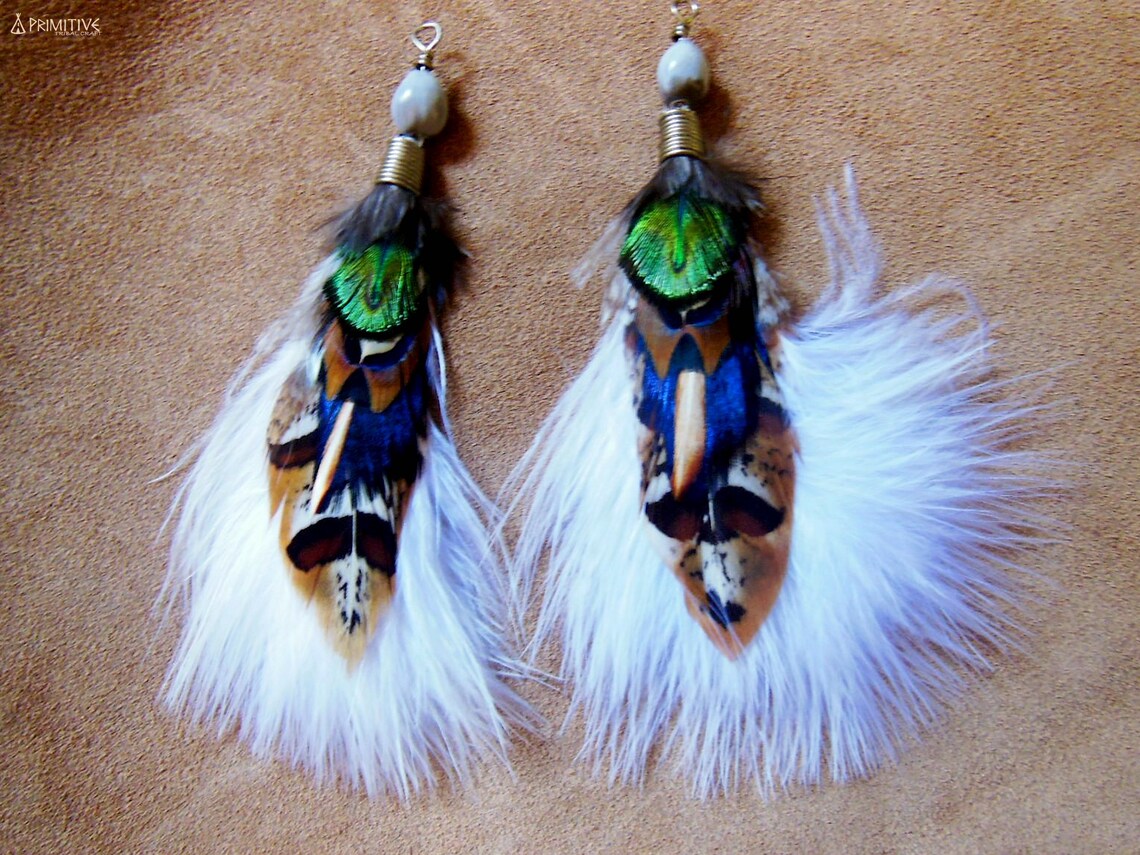 Tribal Aztec Feather Earrings - Etsy