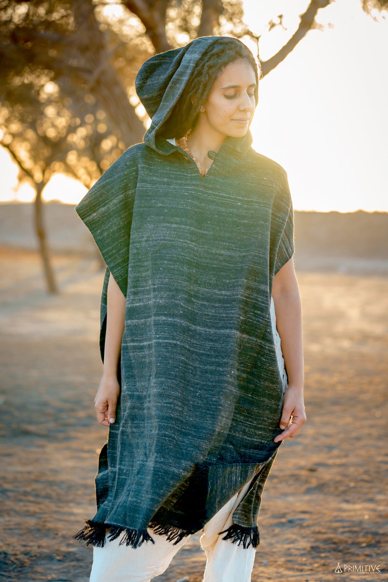 Himalayan Wool Poncho With Hoodie - Etsy