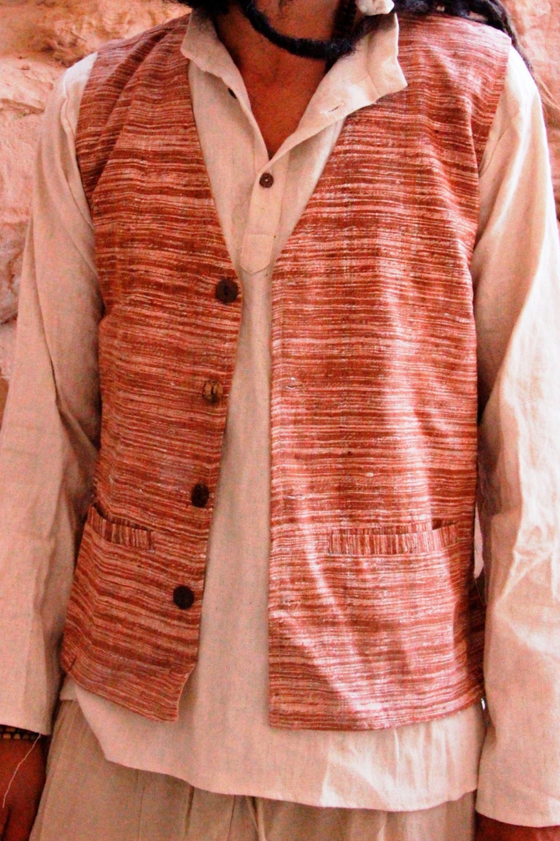 Earthy Khadi Cotton Men Vest - Etsy