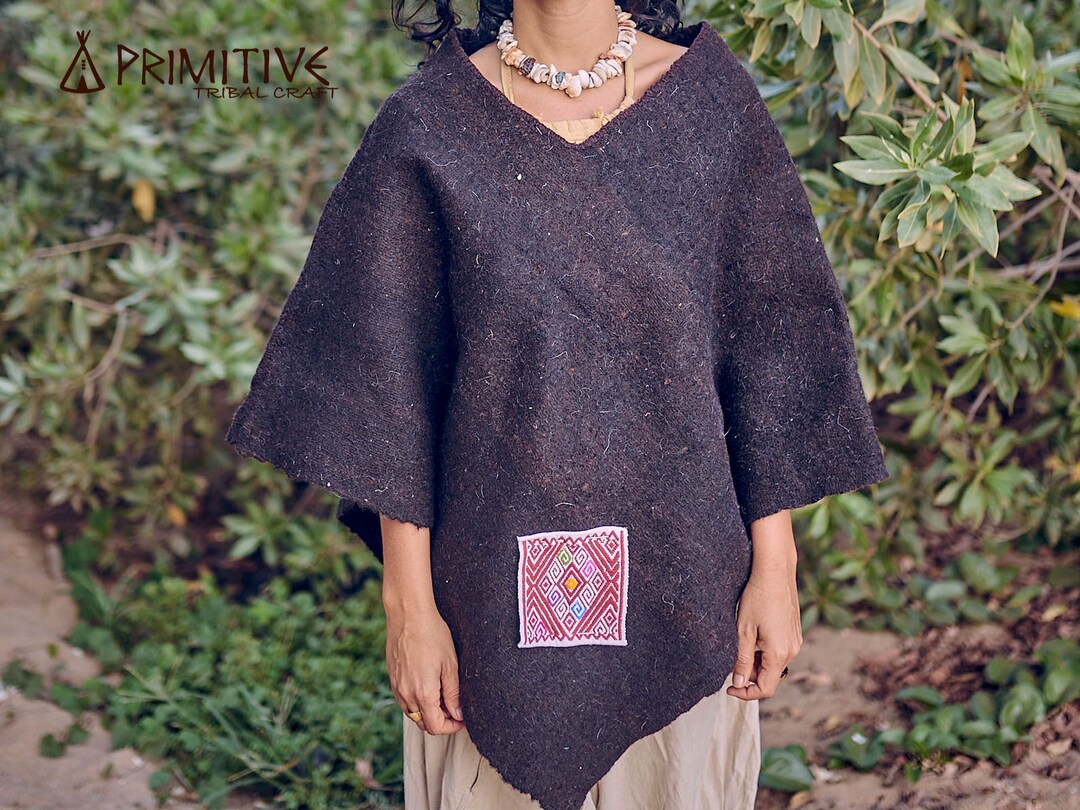 Handfelted Wool Poncho ๑⋙ With Handloom Tribal Patterns ⋘๑ - Etsy
