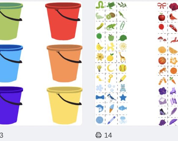 Colour Sorting Nature-themed Printable Activity Sheets for Toddlers ...