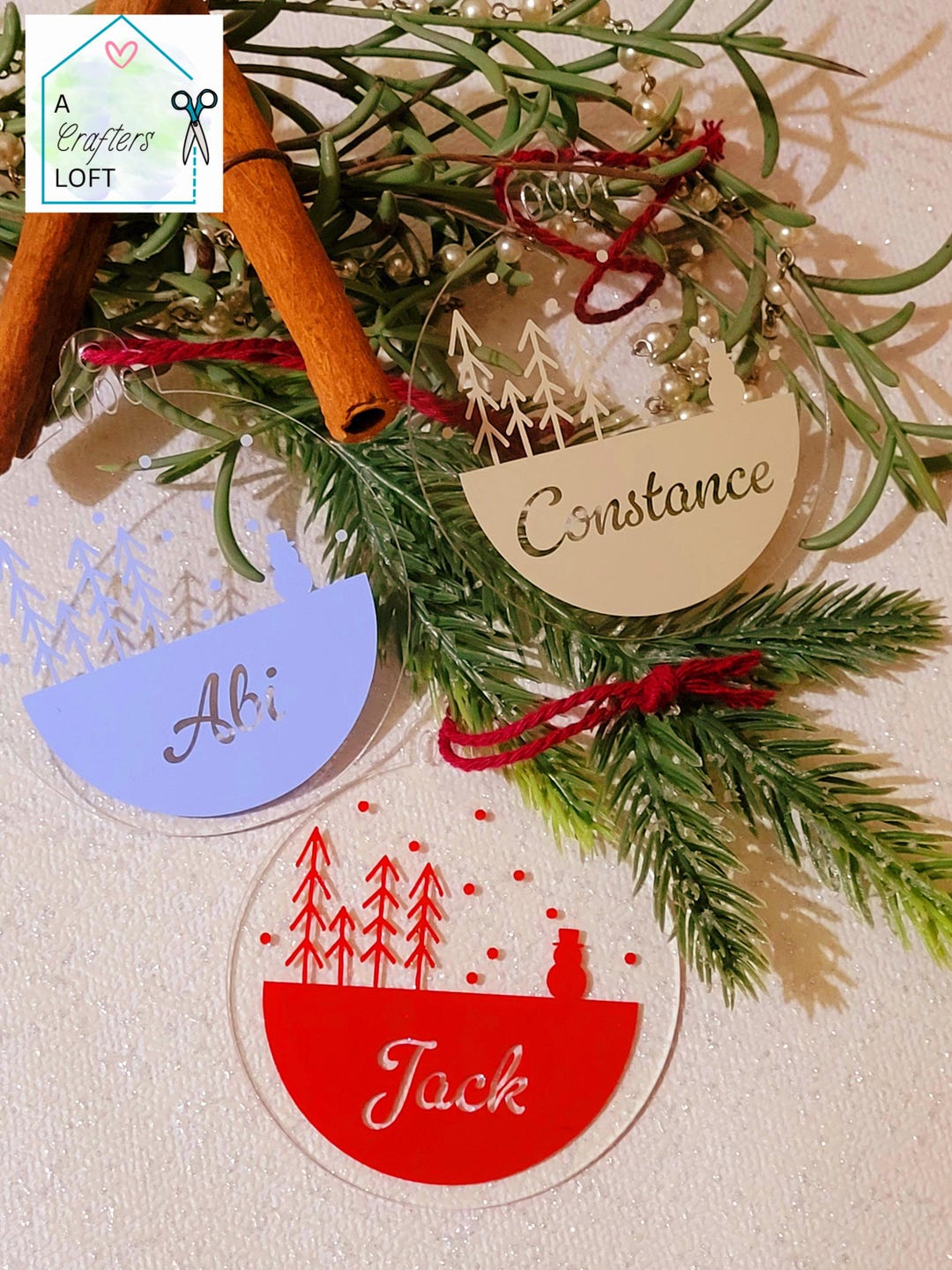 Custom Made Flat Acrylic Bauble - Christmas Bauble - Personalised Name ...