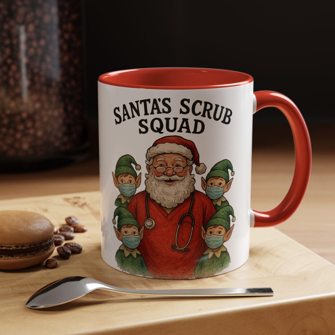 Santa's Scrub Squad Coffee Mug – Holiday Healthcare Gift - Etsy