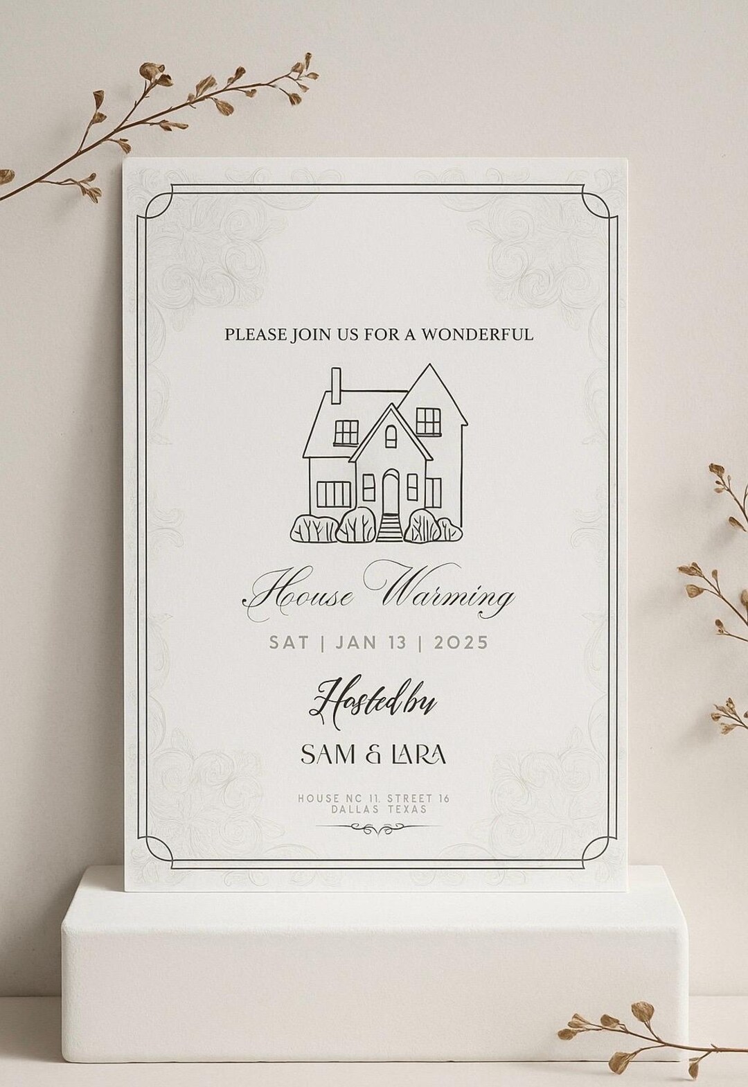 Formal Housewarming Invitation Template – Editable Digital Download ...