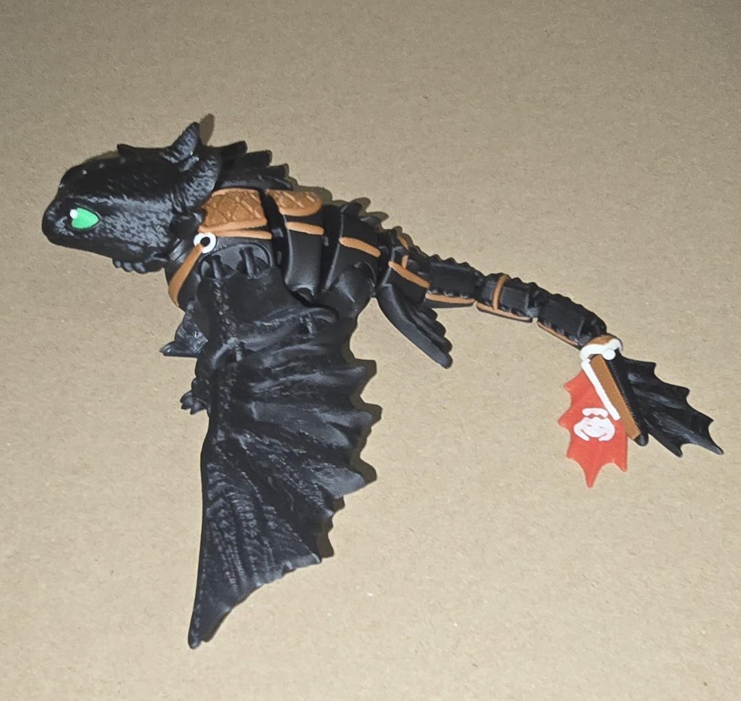 Articulated Toothless "movie Edition" 3D Printed Dragon - How to Train ...