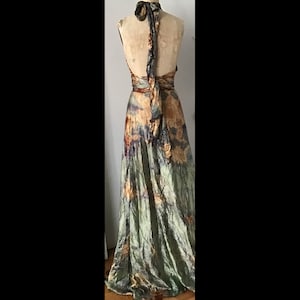 Copper Greeen Nicole Hand Made and Hand Dyed Satin Boho Bridal Dress ...