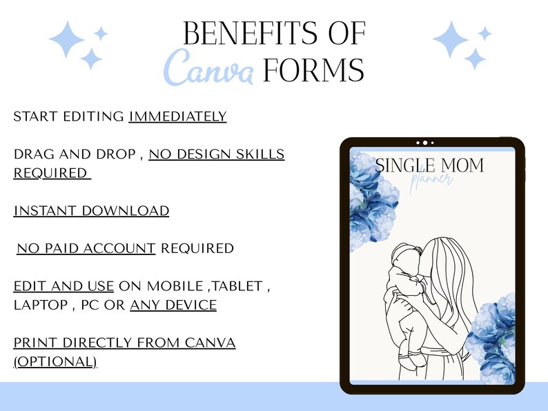 Single Mom Planner | Editable Canva Template (digital Download) - Etsy