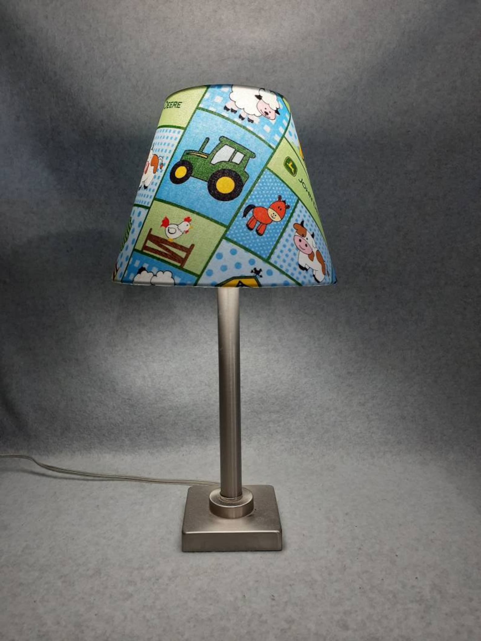 John Deere Tractor Lamp Shade. Nursery. Shades Are 9.5" Wide at the ...