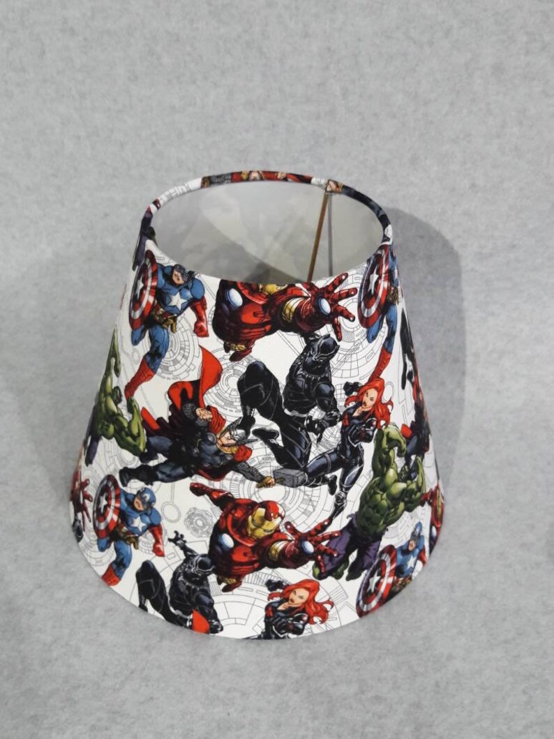 Marvel Lamp Shade. Thor Captain America Hulk Ironman Black | Etsy