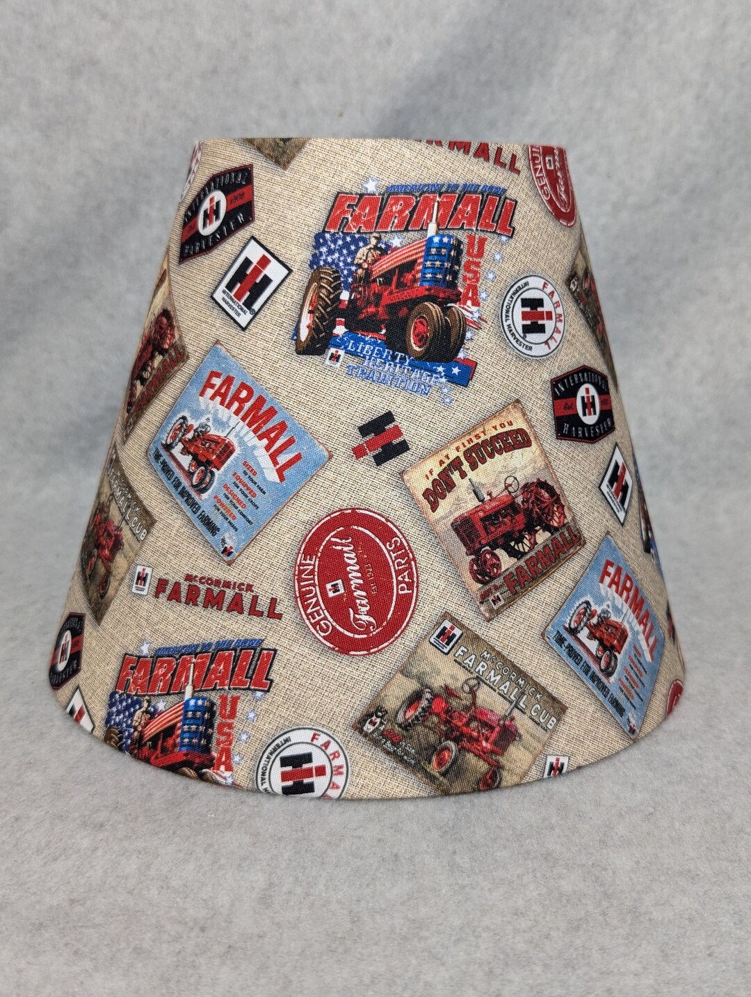 Farmall International Harvester Tractor Lamp Shade. Burlap Print ...