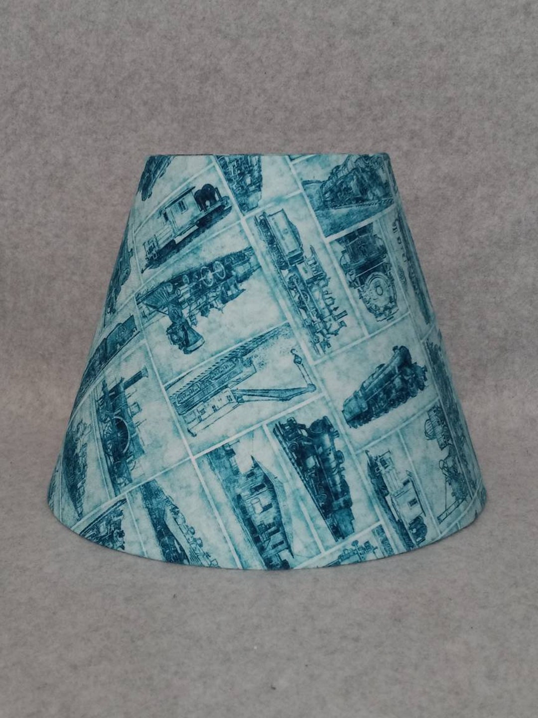 Train Lamp Shade, Locomotive, Trains, Railroad, Blue, Fabric From ...