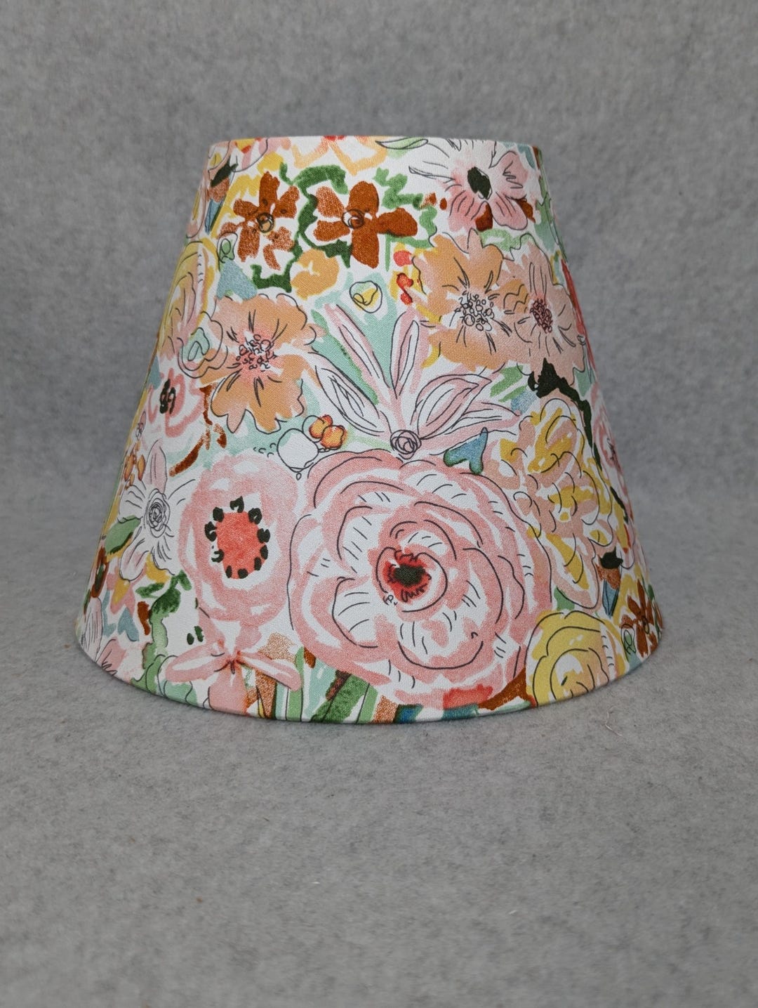 Sketch Watercolor Flowers Lamp Shade. Classic Vintage Look. Colorful ...