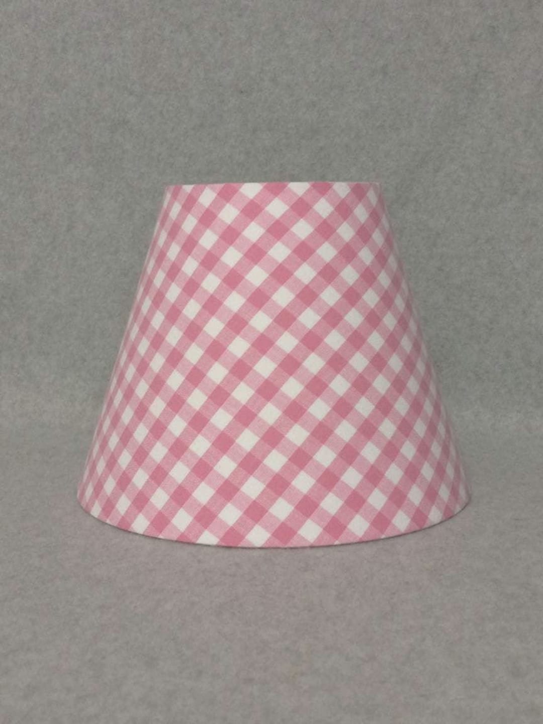 Pink Gingham Check Lamp Shade. Checkered. Pink and White. Shade is 9.5 ...