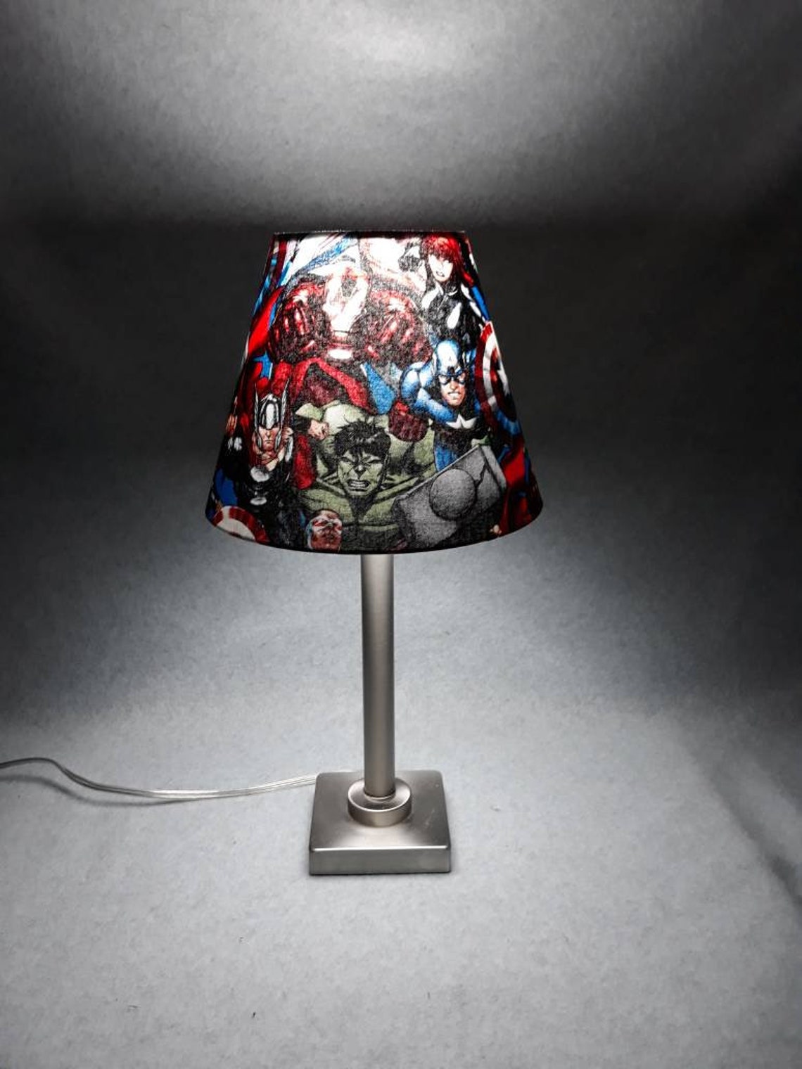 Marvel Lamp Shade. Thor Captain America Hulk Ironman Black | Etsy