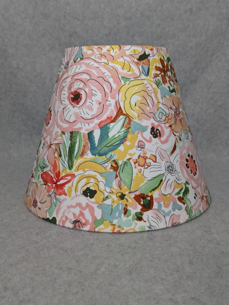 Sketch Watercolor Flowers Lamp Shade. Classic Vintage Look. Colorful ...