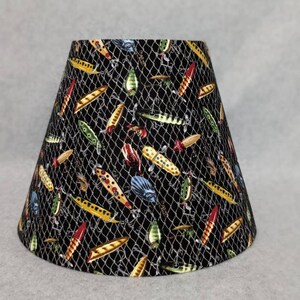 Fishing Lure Lamp Shade. Net. Fish. Black. Shades Are 9.5" X 5" X 7 ...