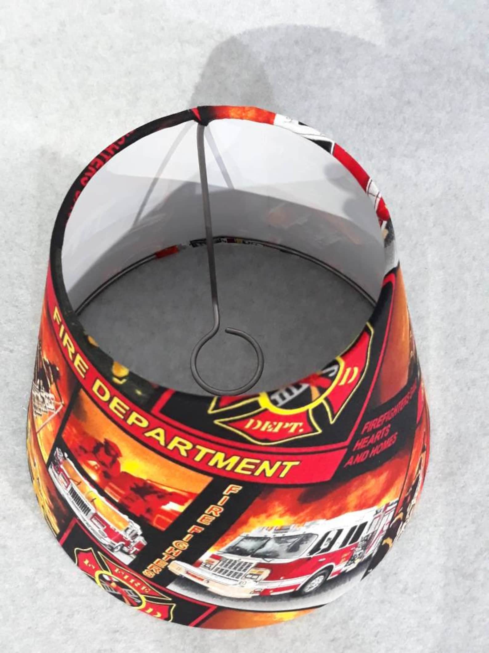 Firefighter Lamp Shade. Fire Department. Firetruck. Shades Are 9.5" X 5 ...