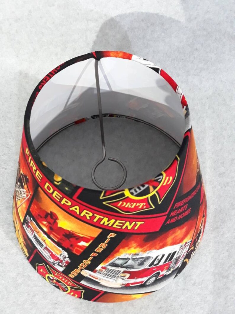 Firefighter Lamp Shade. Fire Department. Firetruck. Shades Are 9.5" X 5 ...