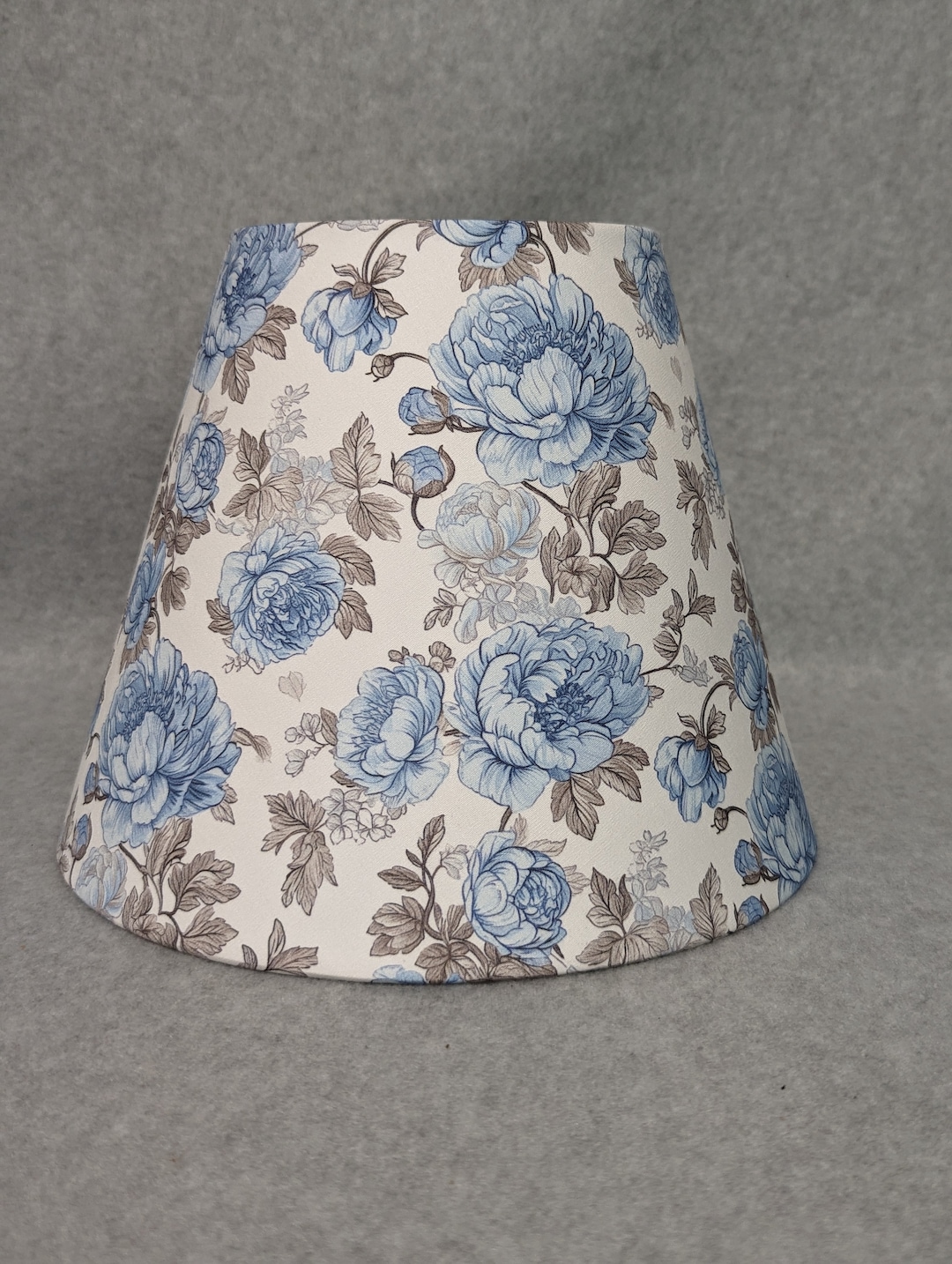 Blue Peony Flowers Lamp Shade. Blue and Gray. Plants. Flowers. Grey ...