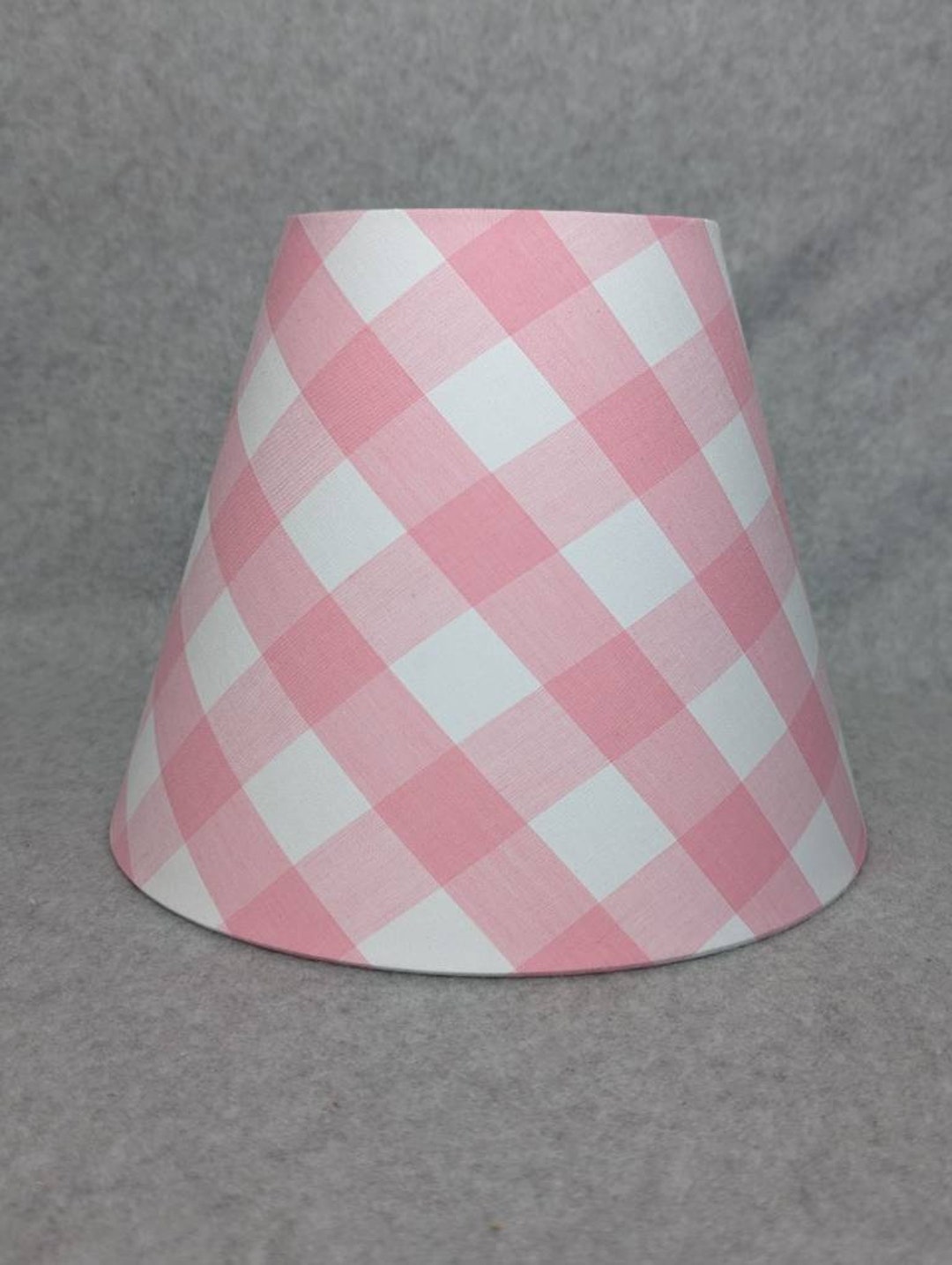 Large Pink Check Lamp Shade. Plaid. Checkered. Pink and White. Shade is ...