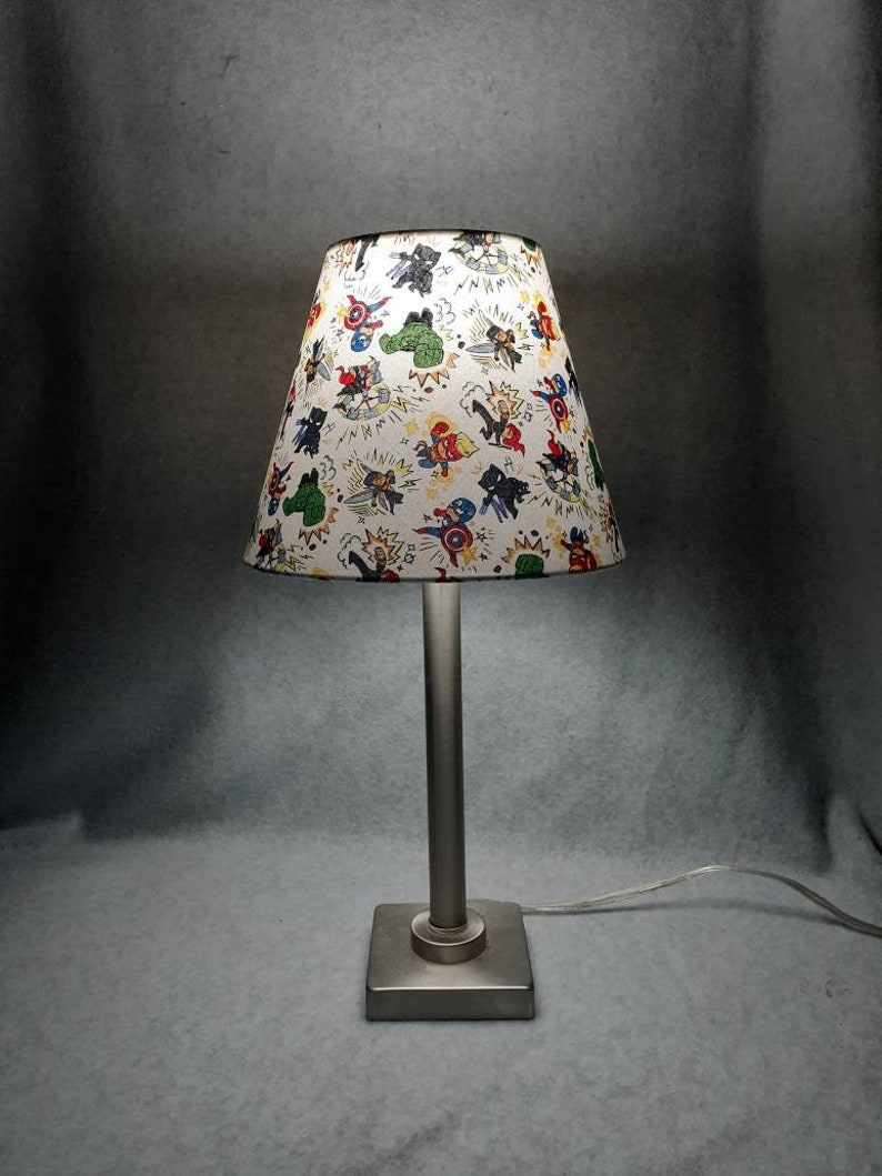 Marvel Lamp Shade. Cartoon Style. Thor, Captain America, Black Widow ...