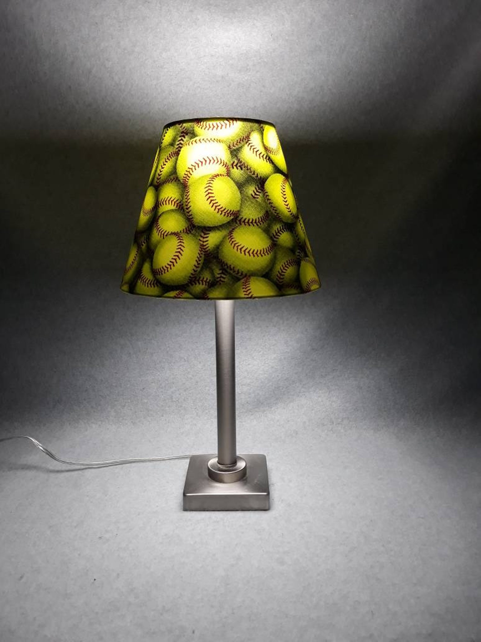 Softball Lamp Shade. Shades Are 9.5" Wide at the Bottom, 5" Wide at the ...