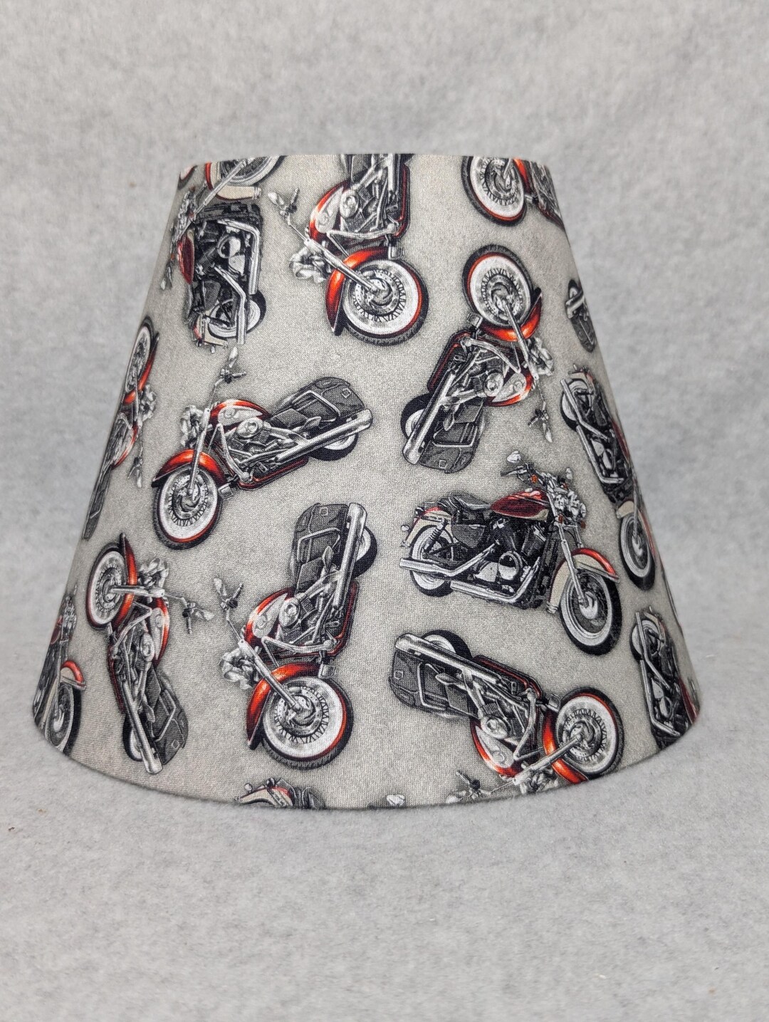 Motorcycle With Grey Background Lamp Shade. Gray. Chopper. Shades Are 9 ...