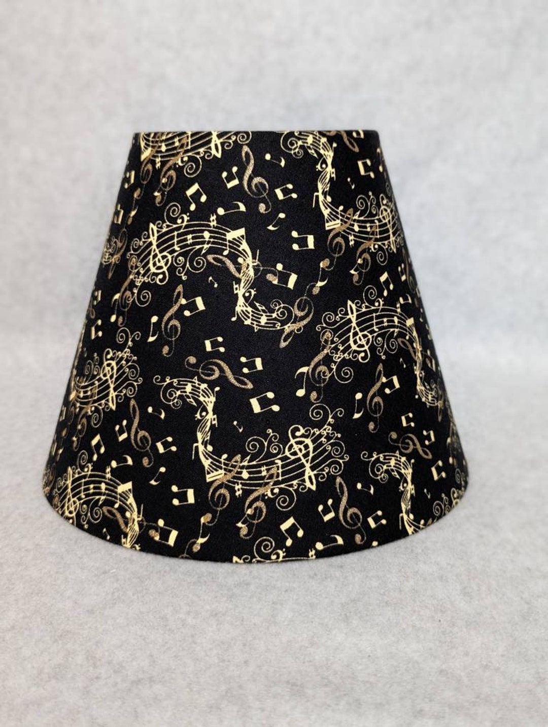 Music, Musical Notes Lamp Shade. Gold. Metallic. Shades Are 9.5" X 5" X ...