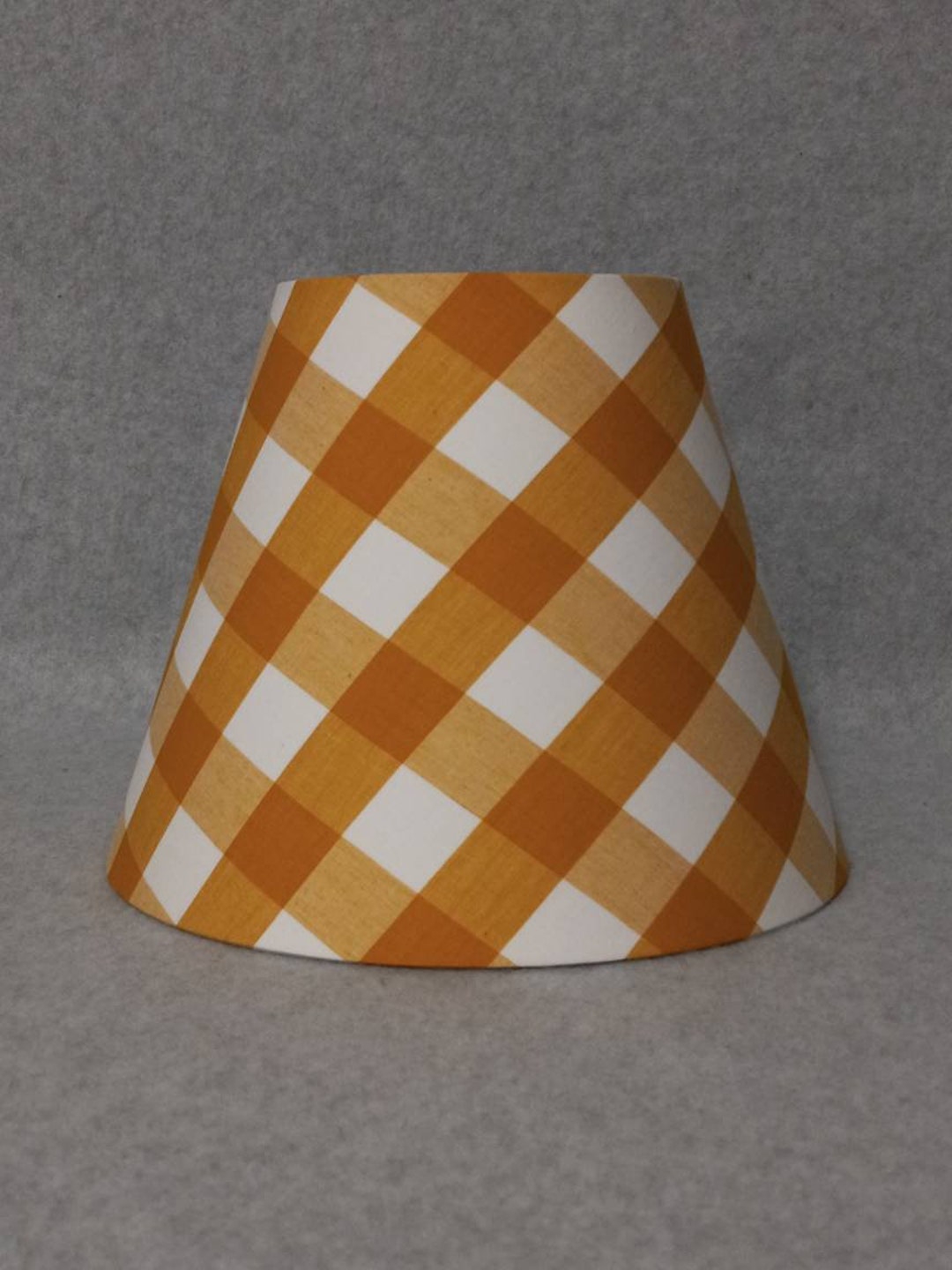 Gingham Buffalo Check Lamp Shade. Mustard Yellow and White. Shade is 9. ...