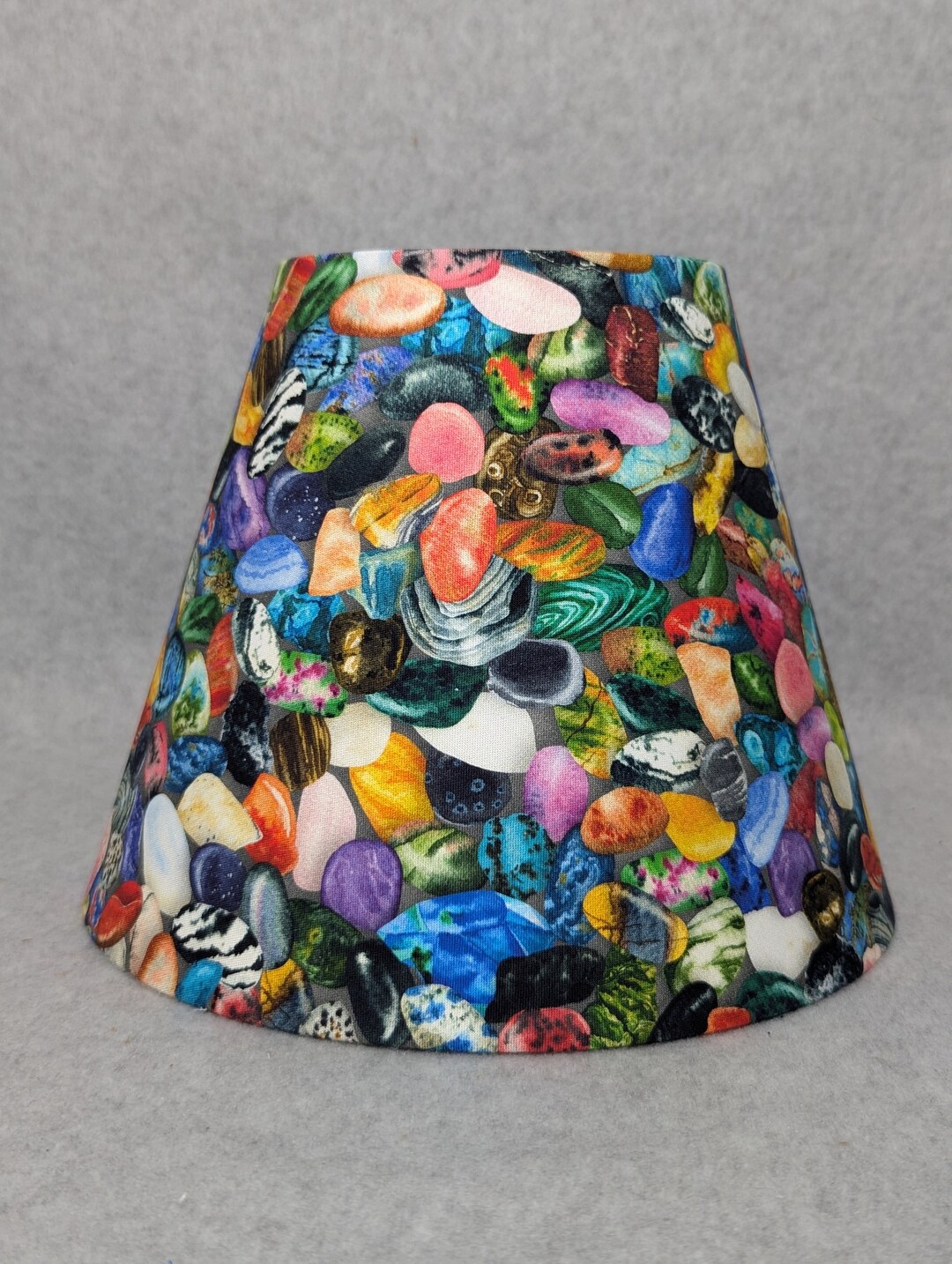 Polished Rock and Stone Lamp Shade. Rocks. Stones. Colorful and Bright ...