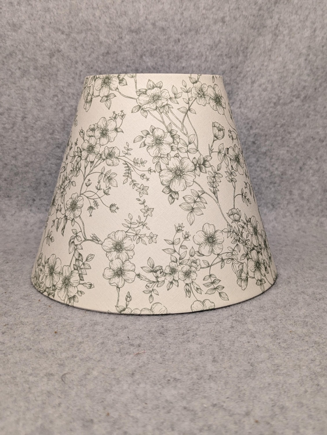 Sage Green Stencil Flowers Lamp Shade. Fine Line. Sketch. Plants ...
