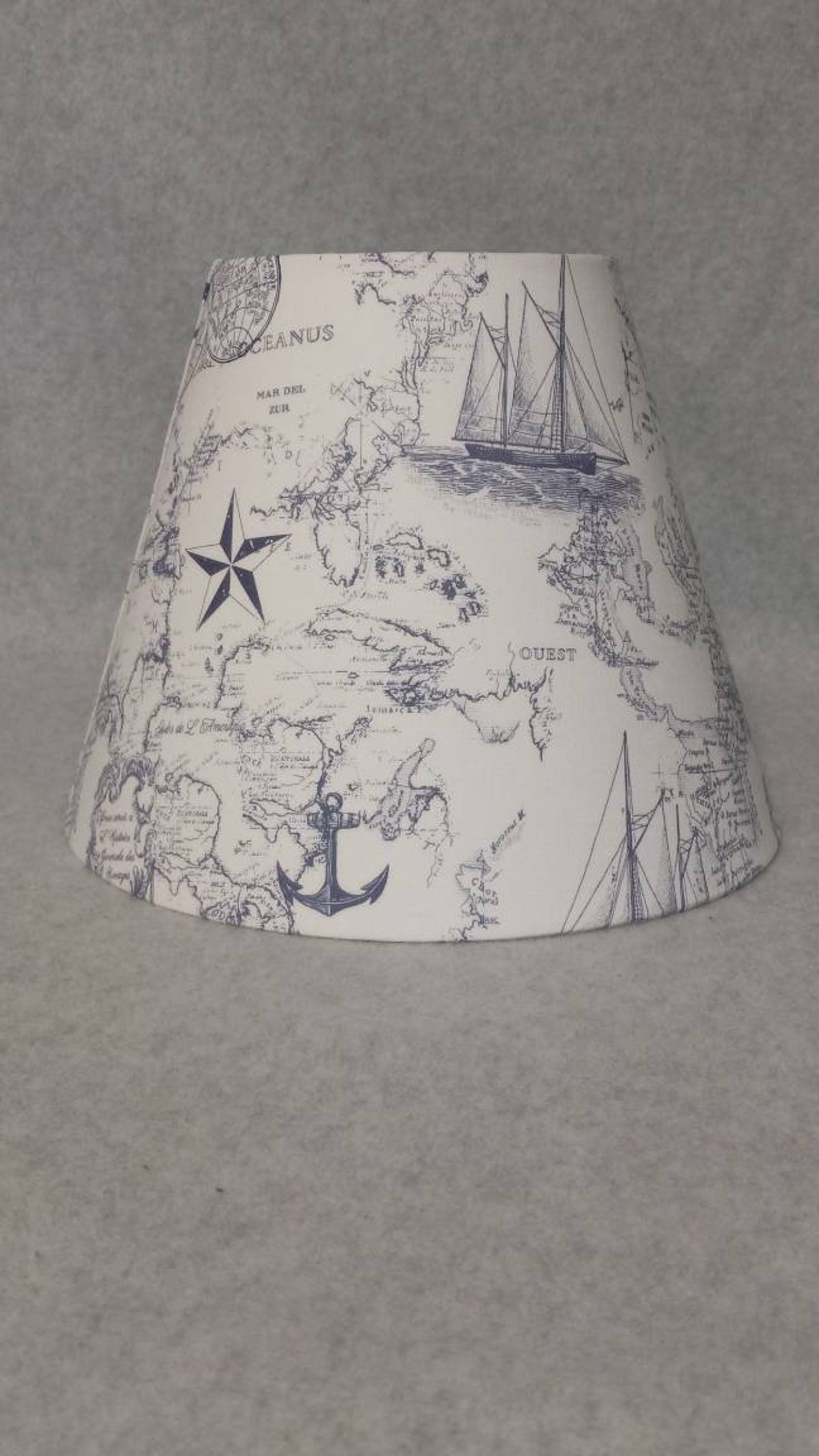 Old World Map Lamp Shade. Blue. Shades Are 9.5 X 5 - Etsy