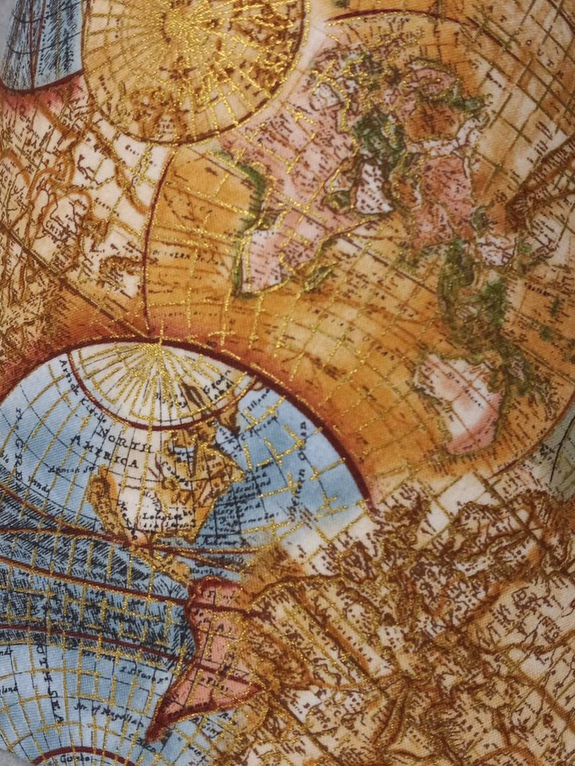 Globe Old World Map Lamp Shade. Gold. Shine. Shades Are - Etsy