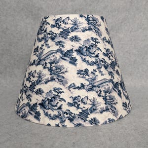 Blue Toile Lamp Shade. China. Great Wall. Tower. Shades Are 9.5" X 5" X ...
