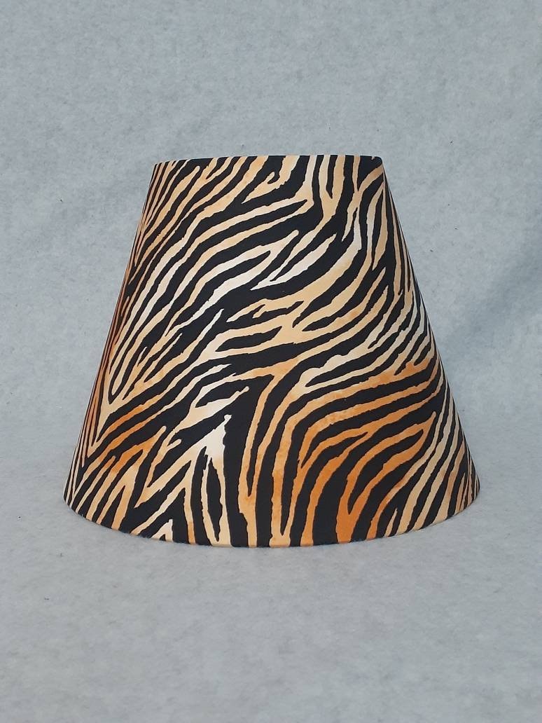 Tiger Stripes Print Lamp Shade. Safari. Shades Are 9.5" Wide at the ...