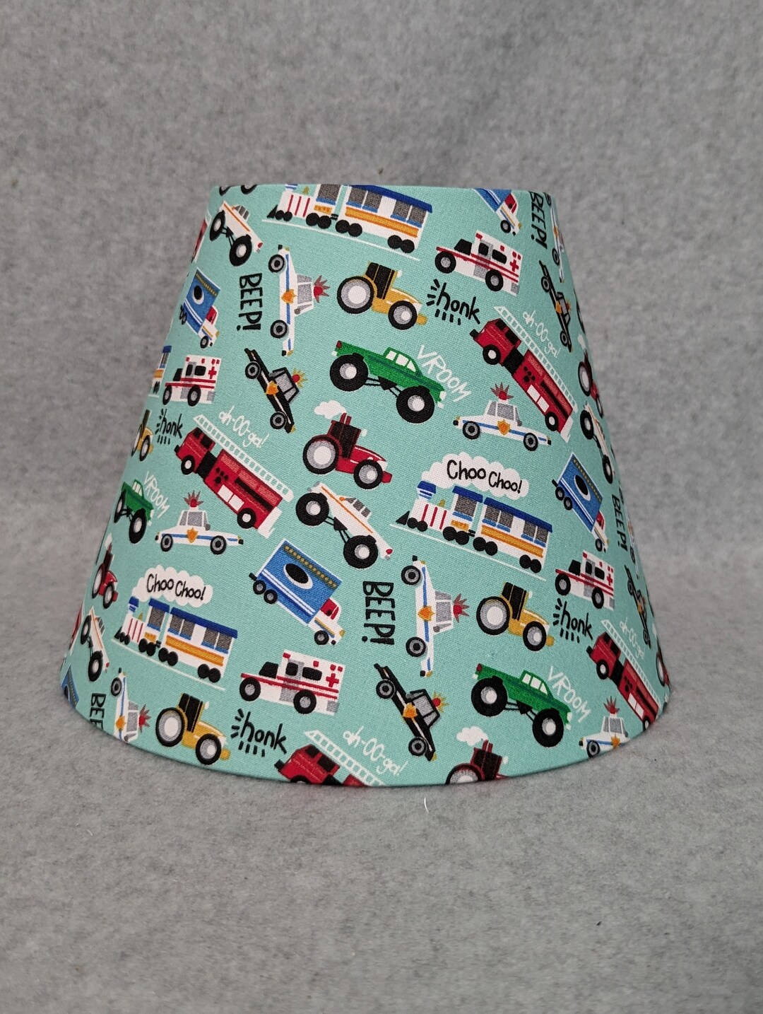 Work Vehicles Lamp Shade. Tractor, Train, Monster Truck, Police Car ...