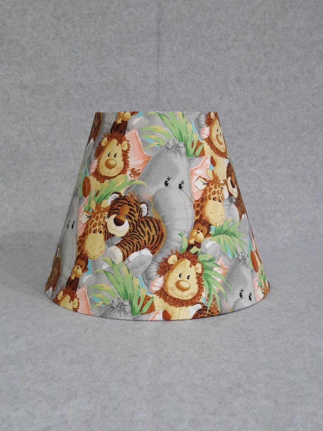 Elephant, Lion, Tiger, Monkey and Giraffe Lamp Shade. Animal. Nursery ...