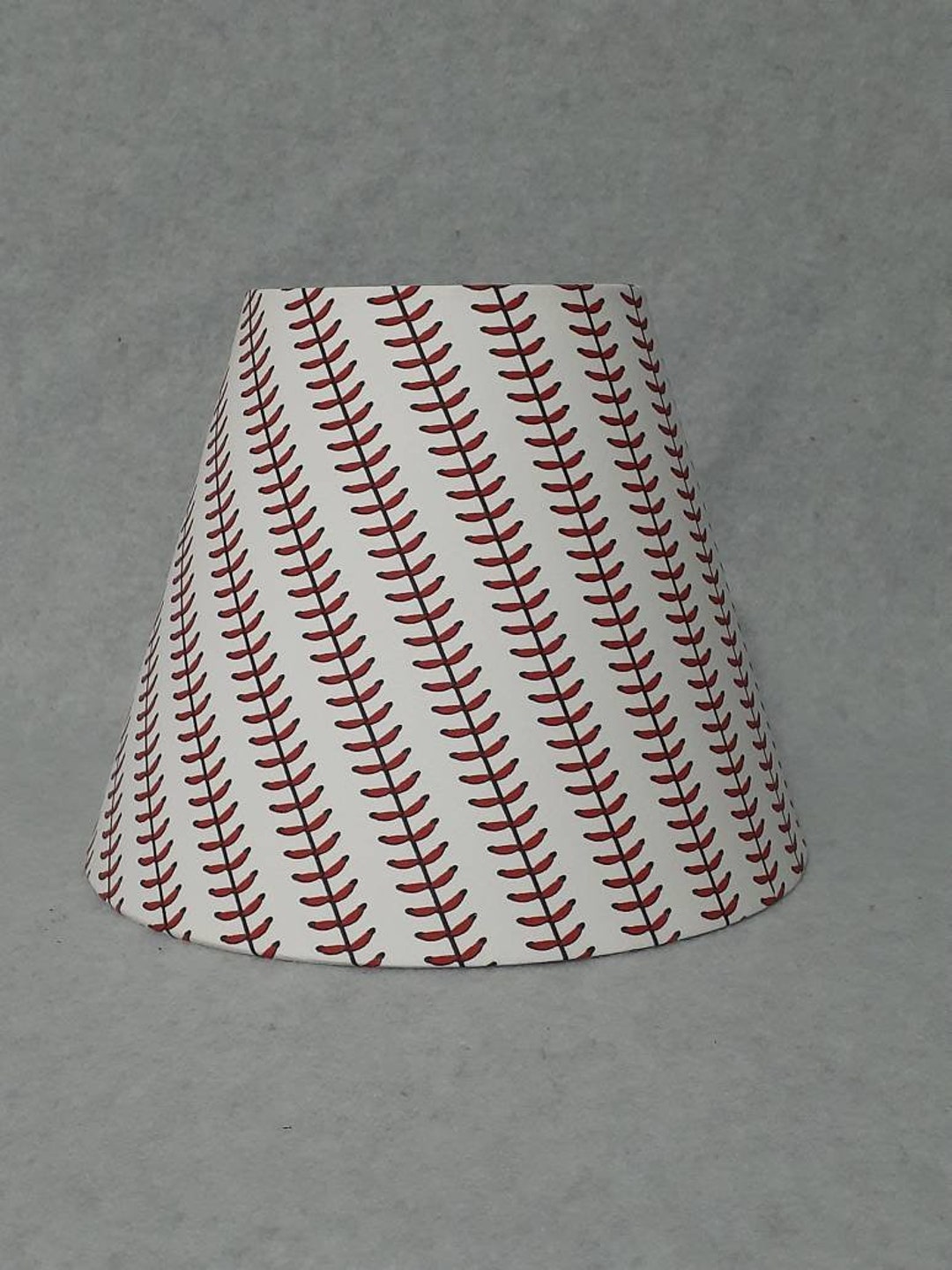 Baseball Lamp Shade. Seams. Red. Shades Are 9.5" Wide at the Bottom, 5 ...