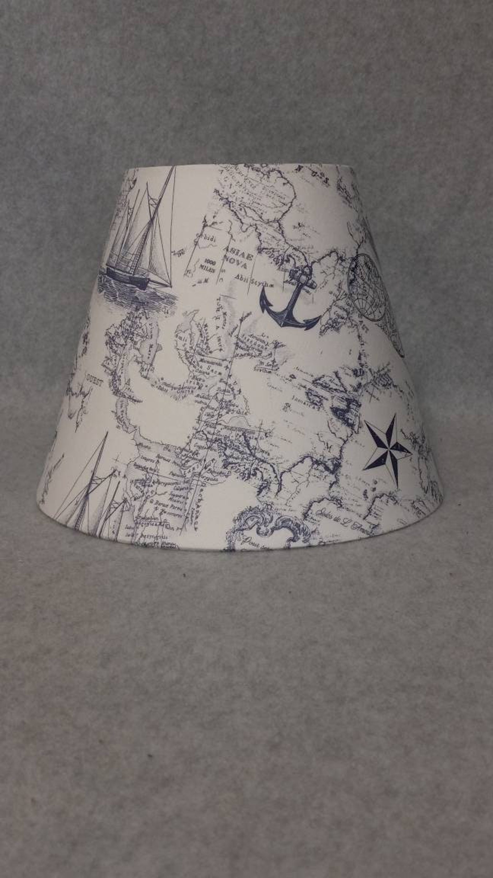 Old World Map Lamp Shade. Blue. Shades Are 9.5 X 5 - Etsy