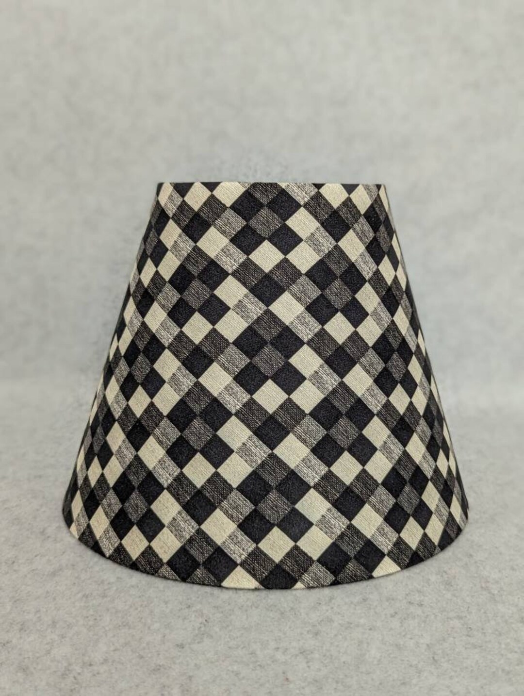 Black, Brown, Beige Gingham Check Lamp Shade. Checkered. Plaid. Shade ...
