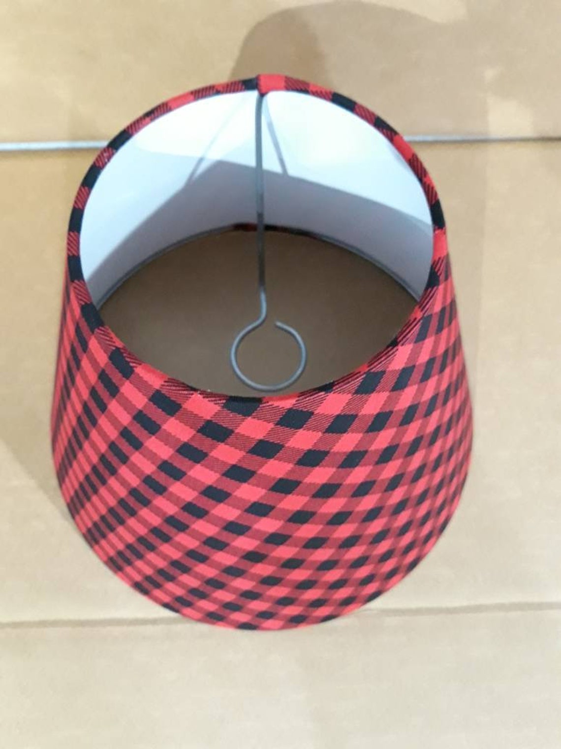 Gingham Check Lamp Shade. Checkered. Black and Red. Shade is | Etsy