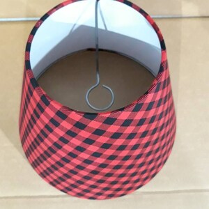 Gingham Check Lamp Shade. Checkered. Black and Red. Shade is 9.5" Wide ...