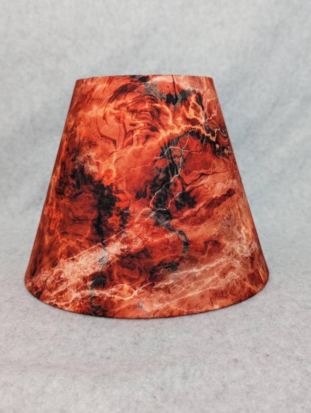 Orange / Red Marble Lamp Shade. Thunder Lightning Storm Look ...