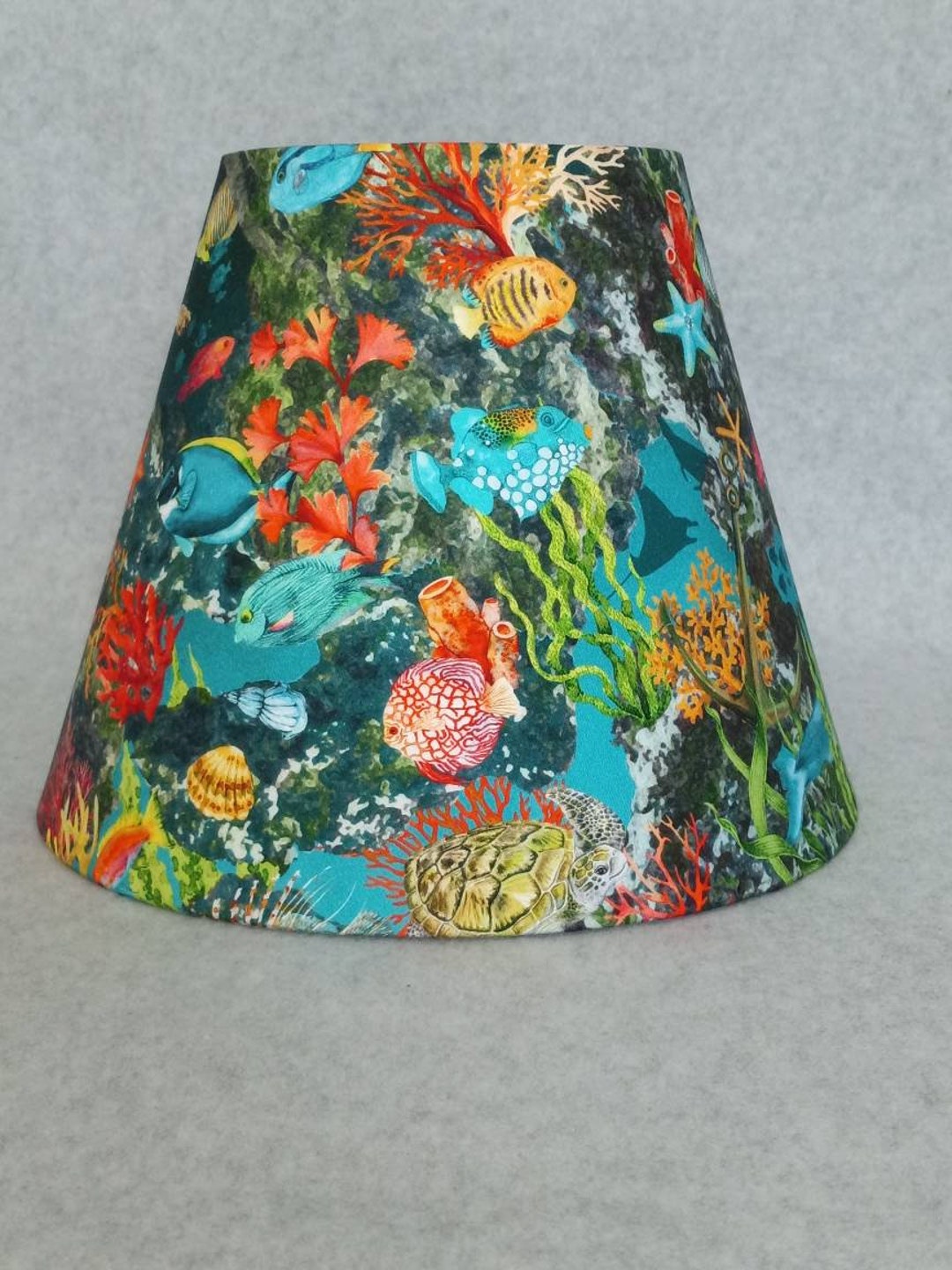 Sea Life Lamp Shade. Random Pattern. Coral Reef. Ocean. Dolphin. Fish ...