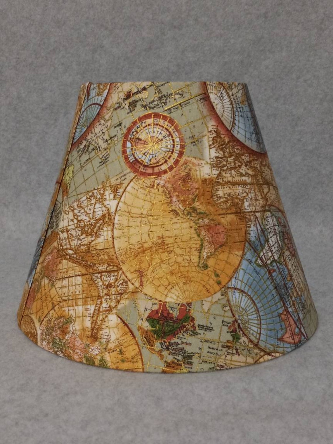 Globe Old World Map Lamp Shade. Gold. Shine. Shades Are - Etsy