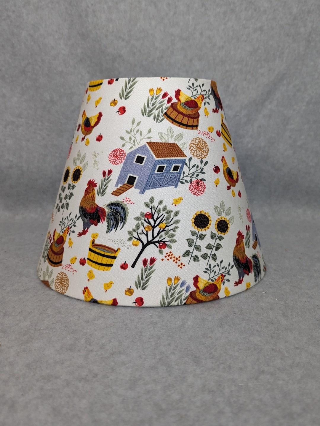 Rooster and Chicken Lamp Shade. Vintage Look. Chickens, Hen, Roosters ...
