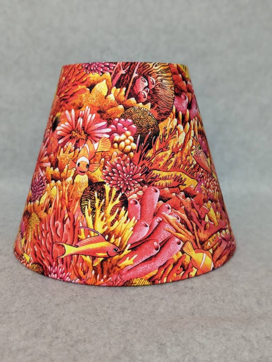 Coral Reef Lamp Shade. Orange, Red. Ocean, Beach, Sea, Fish. Shades Are ...